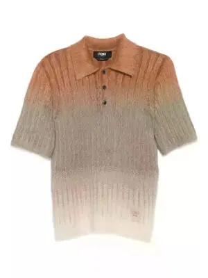 Fendi Gradient-effect Polo Shirt - Grey