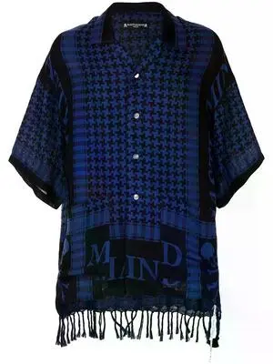 MASTERMIND WORLD Geometric Logo-print Cotton Shirt - Blue