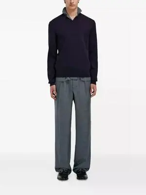 FERRAGAMO Silk Micro Gancini Motif Trousers