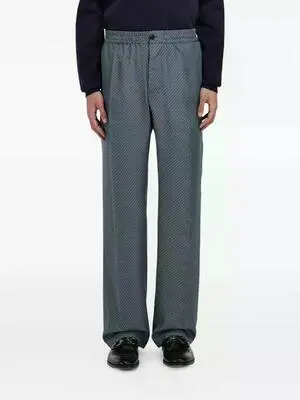 FERRAGAMO Silk Micro Gancini Motif Trousers