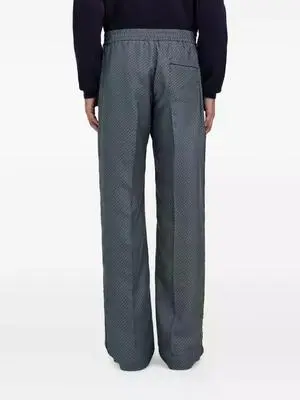 FERRAGAMO Silk Micro Gancini Motif Trousers