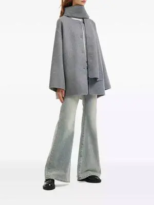 B+AB Button Jacket With Scarf Detail - Grey
