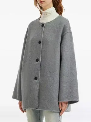 B+AB Button Jacket With Scarf Detail - Grey