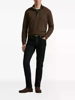 Polo Ralph Lauren Herringbone Half Zip Sweater - Brown