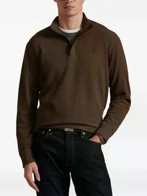Polo Ralph Lauren Herringbone Half Zip Sweater - Brown