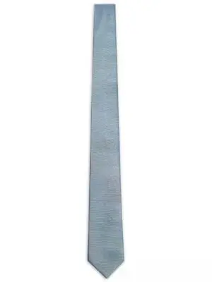 Emporio Armani Striped Silk Neck Tie - Blue