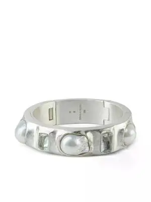 PARTS OF FOUR Sistema Pearl Embellishment Bracelet - Silver