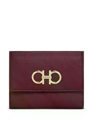 FERRAGAMO Gancini Flap Credit Card Holder - Red