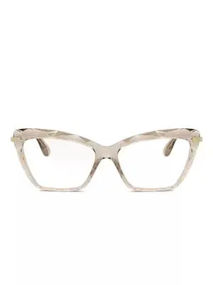 Dolce & Gabbana Crystal-faceted Cat-eye Eyeglasses - Brown