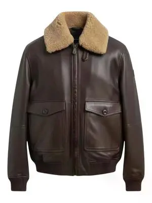 Peuterey Zip-fastening Leather Jacket - Brown