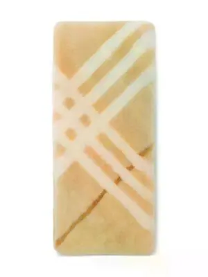 Burberry Equestrian Knight Design Check Shearling Scarf