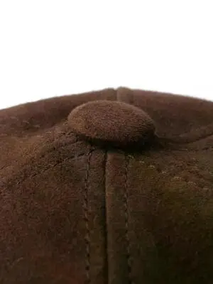 Prada Suede Baseball Cap With Triangle Logo - Brown