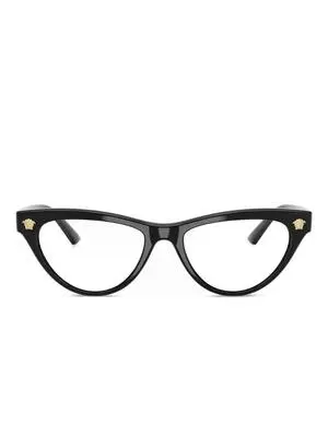 Versace Logo Cat-eye Glasses - Black