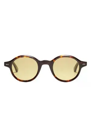 PETER AND MAY Tortoiseshell-effect Round-frame Sunglasses - Brown