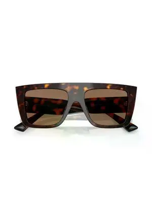 JIMMY CHOO Chocolate Tortoiseshell Effect Square Frame Sunglasses
