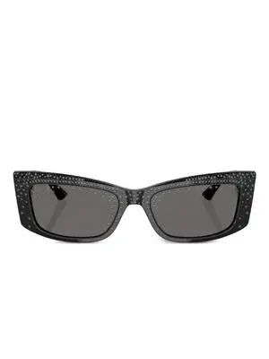 JIMMY CHOO Rectangular-frame Sunglasses - Black