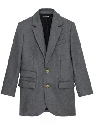 Zadig&Voltaire Single-breasted Wool Blend Coat - Grey