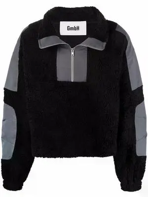 GMBH Contrast Panel Stand-up Collar Sweatshirt - Black
