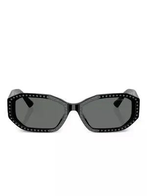 JIMMY CHOO Crystal-embellished Geometric Sunglasses - Black