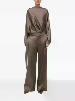 Staud Phoebe Silk Top - Brown