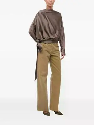 Staud Phoebe Silk Top - Brown