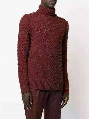 LARDINI Chunky Knit Roll-neck Jumper