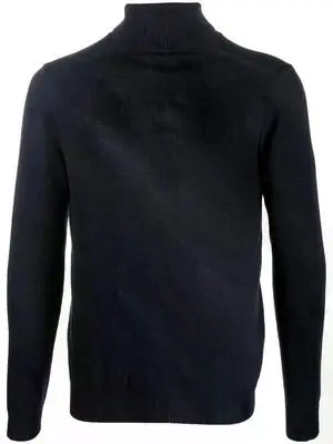 ROBERTO COLLINA Ribbed Hem Roll-neck Jumper - Blue