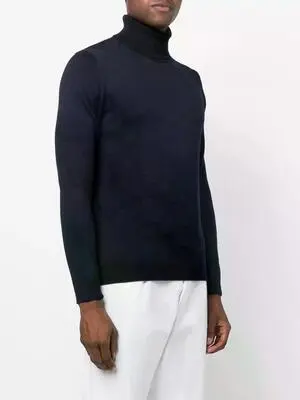 ROBERTO COLLINA Ribbed Hem Roll-neck Jumper - Blue