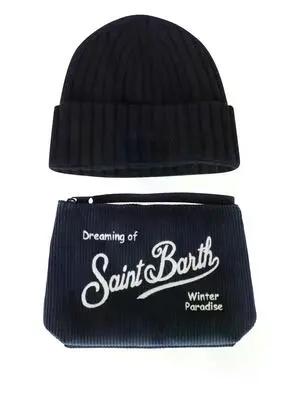 MC2 SAINT BARTH Beanie Hat And Clutch Bag Set - Blue