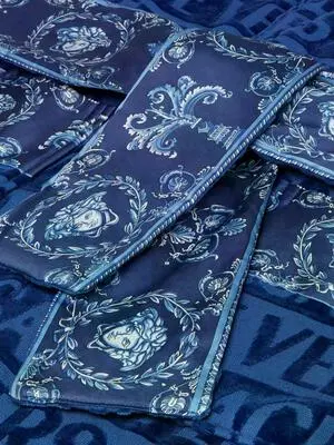 Versace I ♡ Baroque Bathrobe - Blue