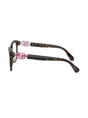 SWAROVSKI Tortoiseshell Cat-eye Frame Glasses