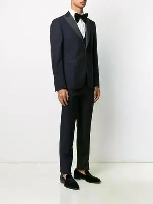 Tagliatore Satin Panel Suit Set - Blue