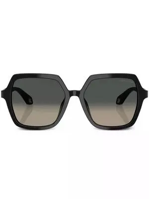 Giorgio Armani Logo-print Oversized Sunglasses - Black