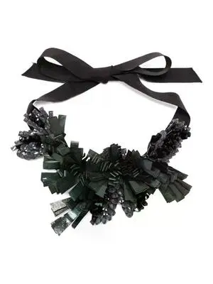 Biyan Bow Fringe-detailing Necklace - Black