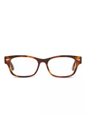 Oliver Spencer Denton Rectangle-frame Glasses - Brown