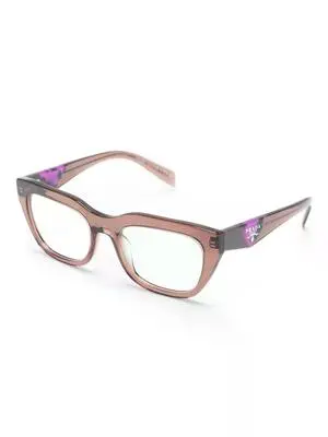Prada Logo-engraved Rectangle-frame Glasses