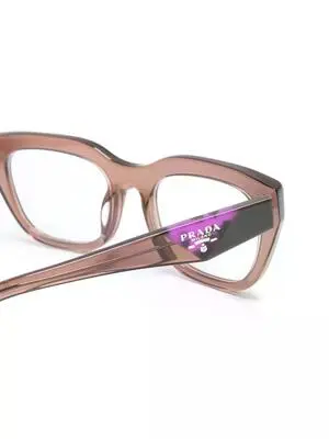 Prada Logo-engraved Rectangle-frame Glasses