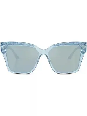 JIMMY CHOO Giava Glitter Square Frame Sunglasses - Blue