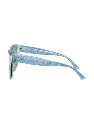 JIMMY CHOO Giava Glitter Square Frame Sunglasses