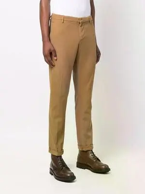 DONDUP Cropped Tapered Chino Trousers - Brown