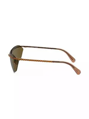 SWAROVSKI Pavé-band Rectangle-frame Sunglasses