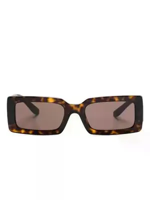 Dolce & Gabbana Logo-engraved Rectangle Sunglasses - Brown