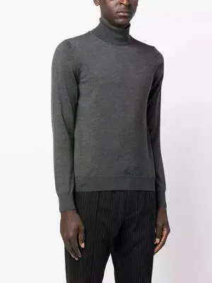 Tagliatore Roll Neck Virgin Wool Jumper - Grey