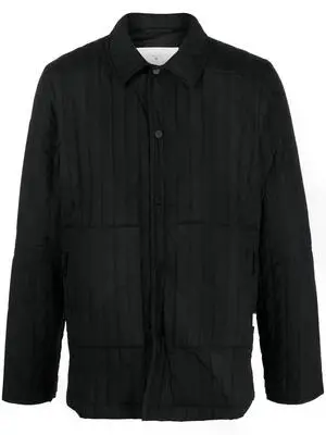 Rains Quilted Button-front Shirt Jacket - Black