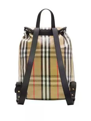 Burberry Checked Leather-trim Backpack