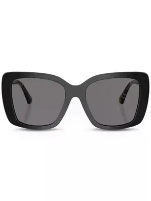Burberry Vintage Check Square Frame Sunglasses - Black