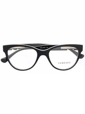 Versace Logo Cat-eye Glasses - Black