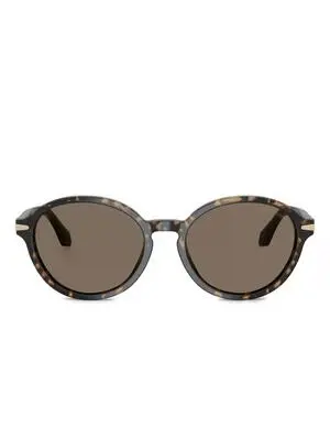Giorgio Armani Round Frame Tortoiseshell-effect Sunglasses - Brown