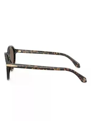 Giorgio Armani Round Frame Tortoiseshell-effect Sunglasses