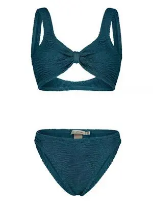 PARAMIDONNA Knot Detail Two-piece Swimsuit - Blue